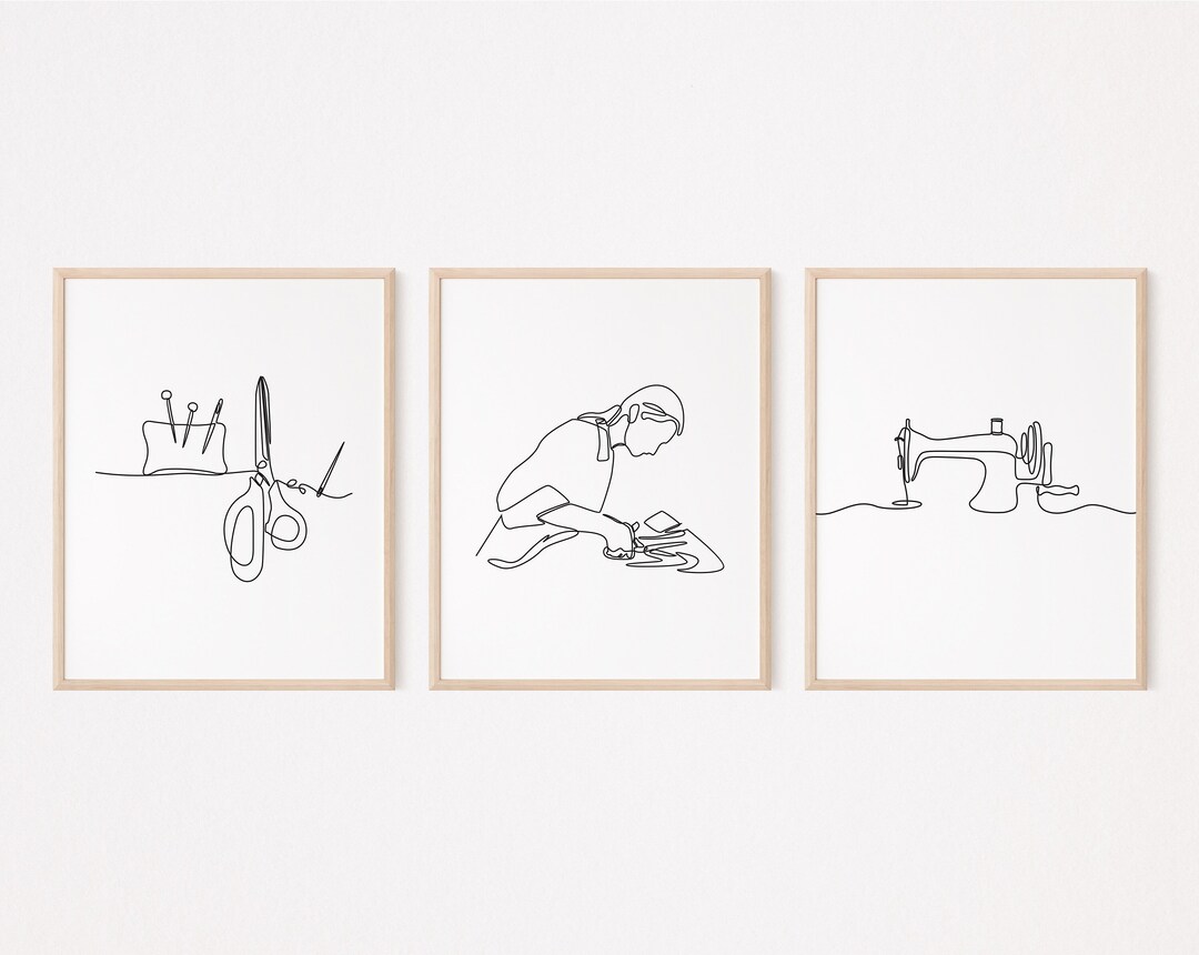 3 Sewing Posters/seamstress Wall Art/wall Decor/craft Room Gallery Set ...