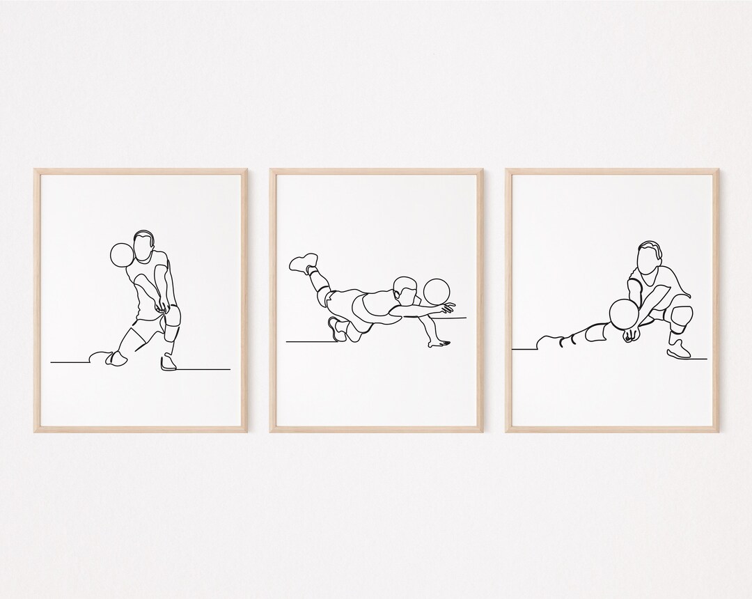 3 Male Volleyball Wall Art/handball Posters/sports Wall Decor/printable ...