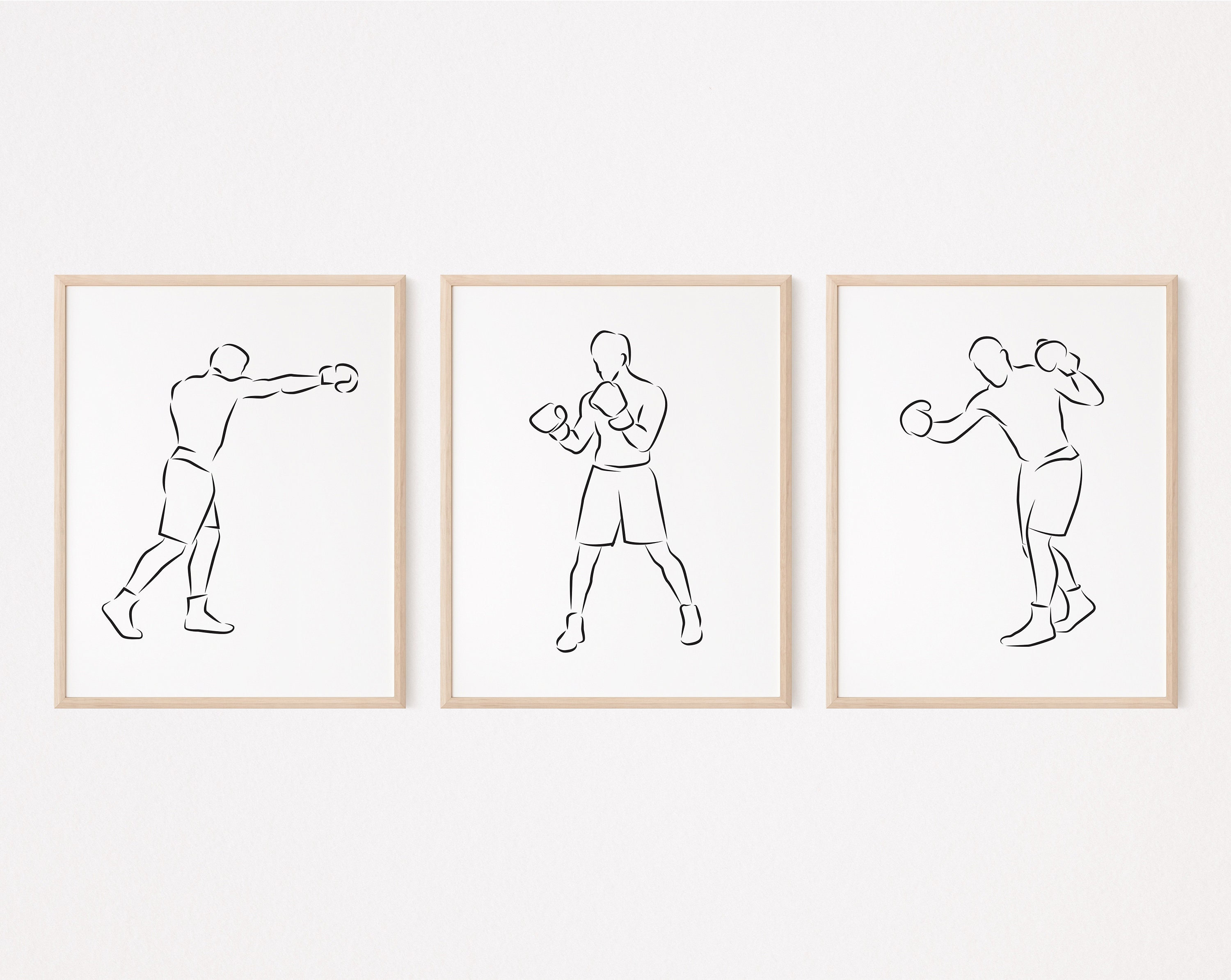 3 Boxing Wall Art/kickboxing Posters/sports Wall Decor/gift - Etsy