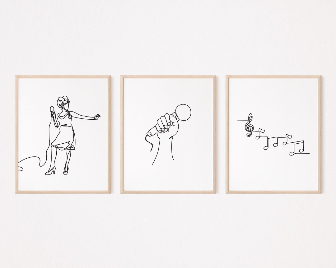 3 Lady Singer Posters/girl Singing Wall Art/woman Sing Print/printable ...