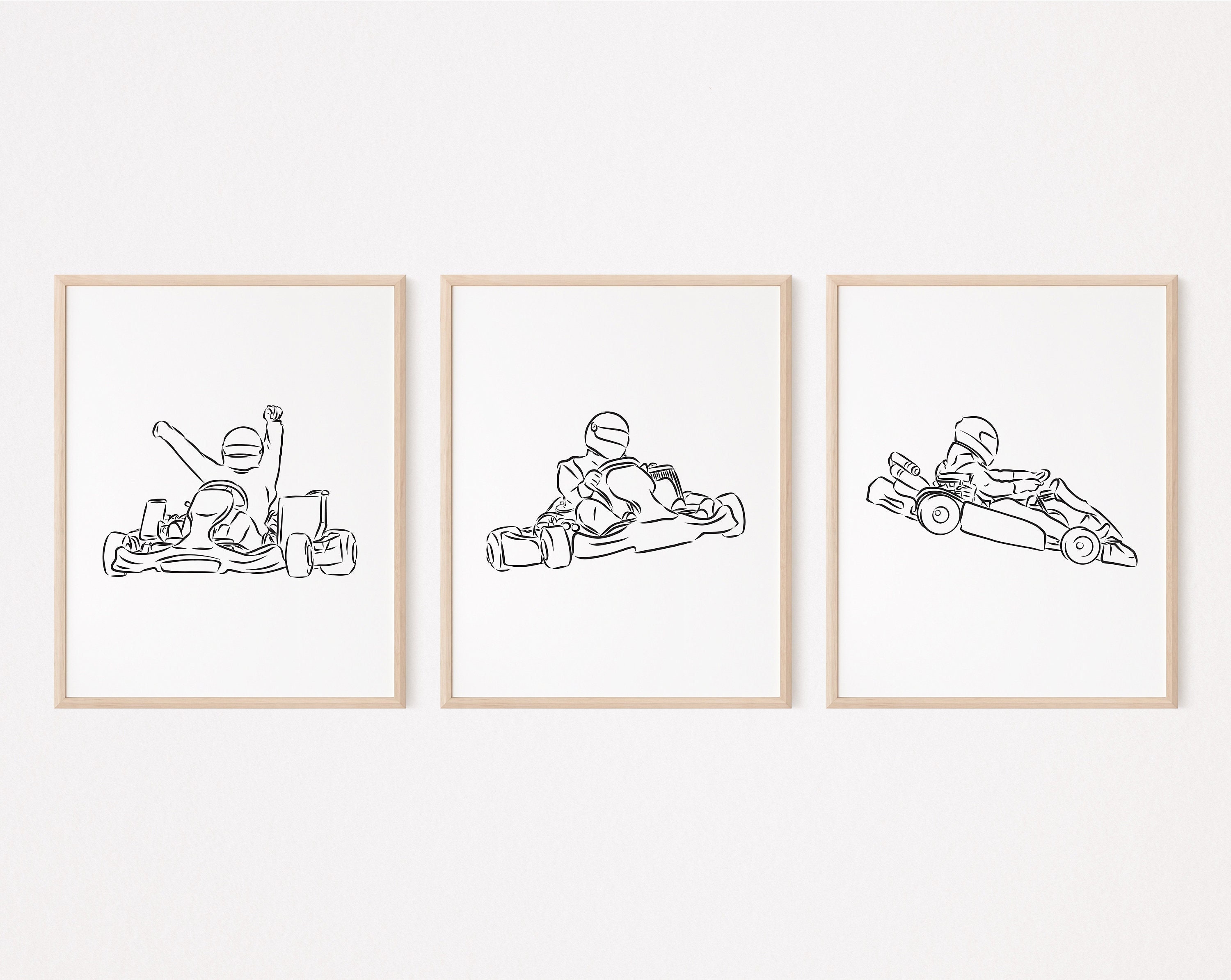3 Karting Wall Art Print/kart Racing Poster/go Kart Printable Gift ...