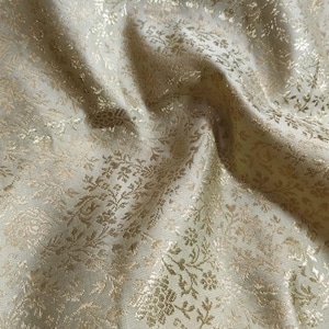 Gold Brocade Fabric: Gold Floral Indian Wedding Bridal Dress - Etsy