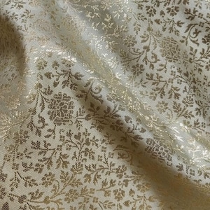 Gold Brocade Fabric: Gold Floral Indian Wedding Bridal Dress - Etsy
