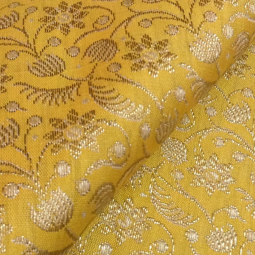 Yellow Brocade Fabric: Indian Wedding Bridal Dress Material - Etsy