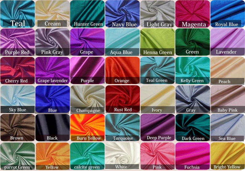 42 Colors Silk Taffeta Fabric-plain Taffeta Silk Fabric Silk Fabric for ...