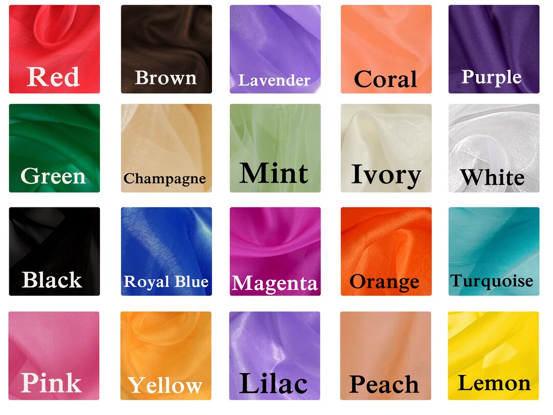 20 Colors Organza Fabric Lightweight Fabric for Party Decoration ...