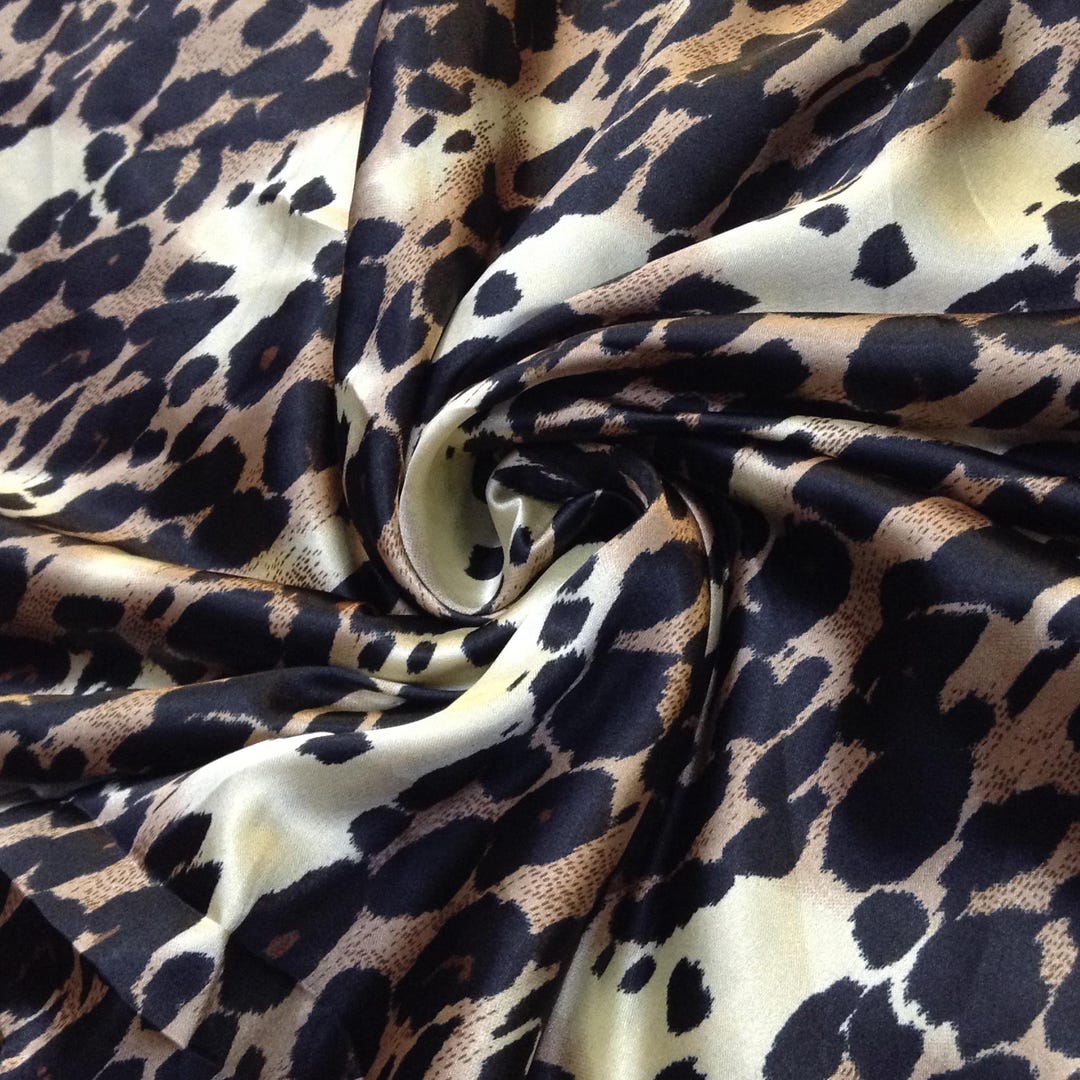 Cheetah Print Satin Fabric - Silky Charmeuse, Bridal Gown Material - Etsy