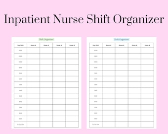 Nursing Shift Organization Sheet - Etsy