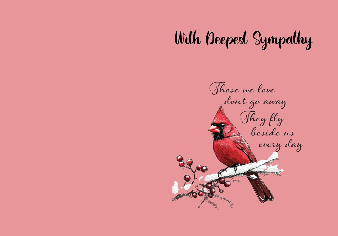 With Deepest Sympathy, Cardinal, Grief, Printable , Card, Bird, Grief ...