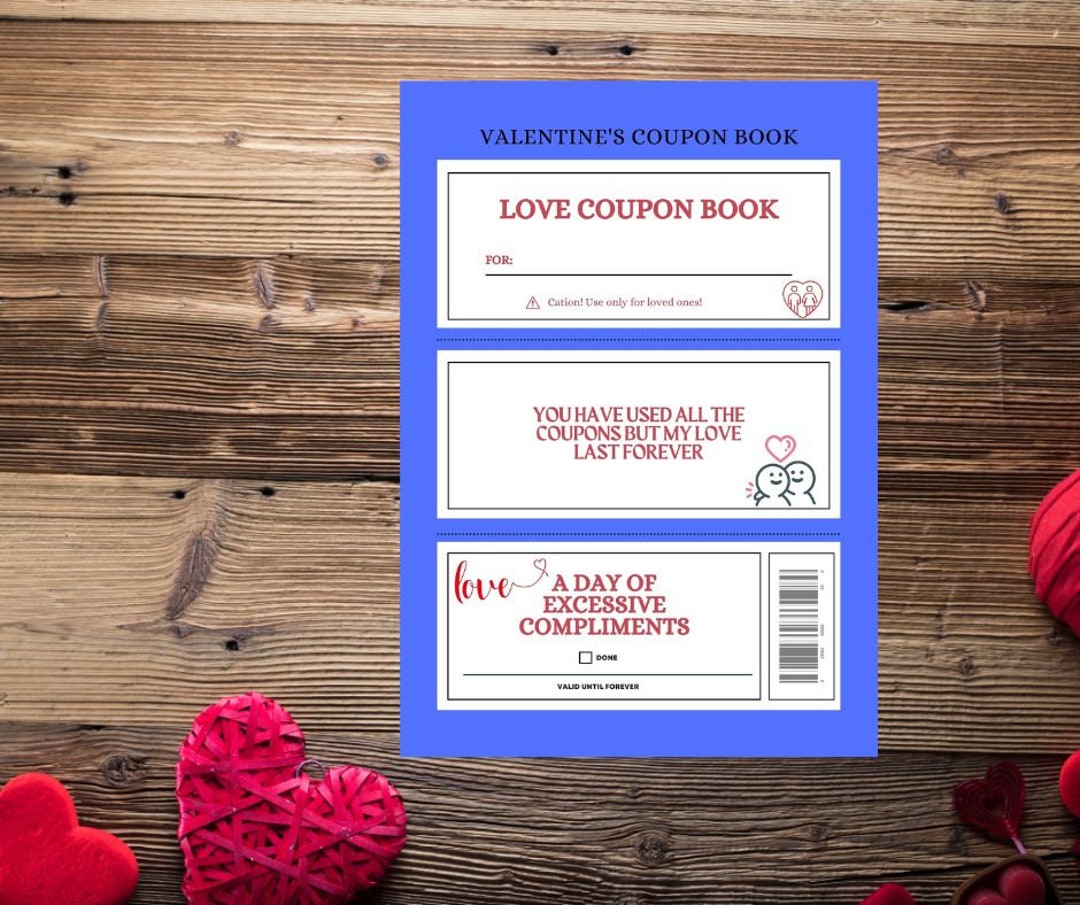 Valentine's Love Coupon Book for Couples (printable PDF) - Etsy