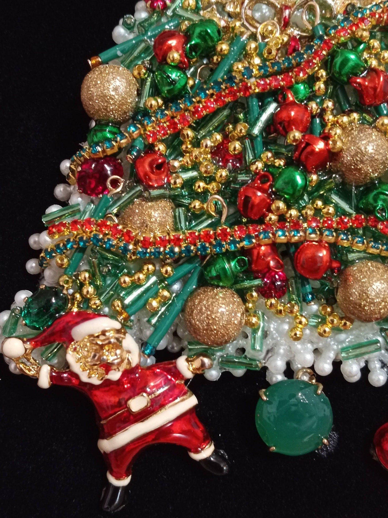 Christmas Tree Framed Jewelry Art One of a Kind Gift Unique - Etsy