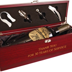 Engraved Wine Box Wine Box With Accessories Wedding Gift for Couples ...