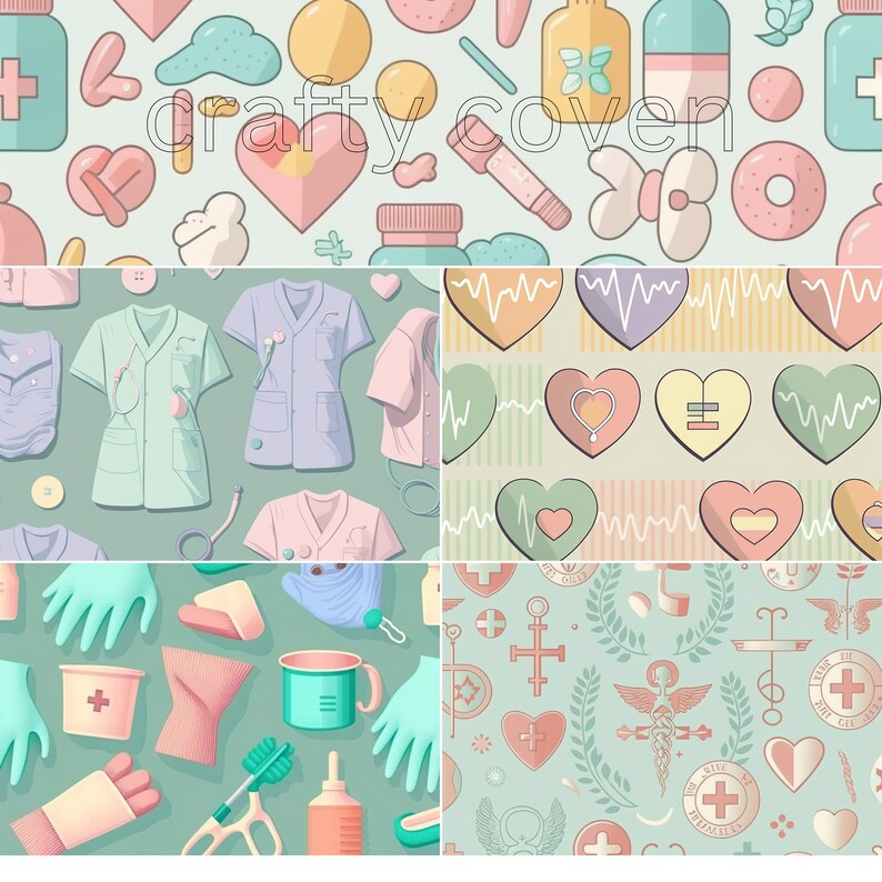 Seamless Pattern Medical Field, Scrapbook Paper, Digital Download ...