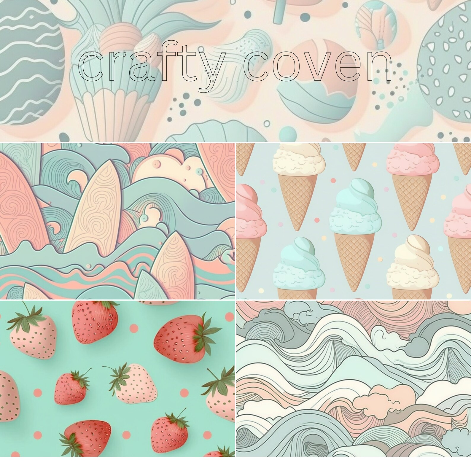 Summer Vibes Seamless Pattern. Printable Patterns, Scrapbook Paper ...