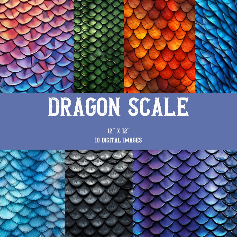 Dragon Scale Seamless Pattern, Digital Papers, Scrapbook Paper, Phone ...