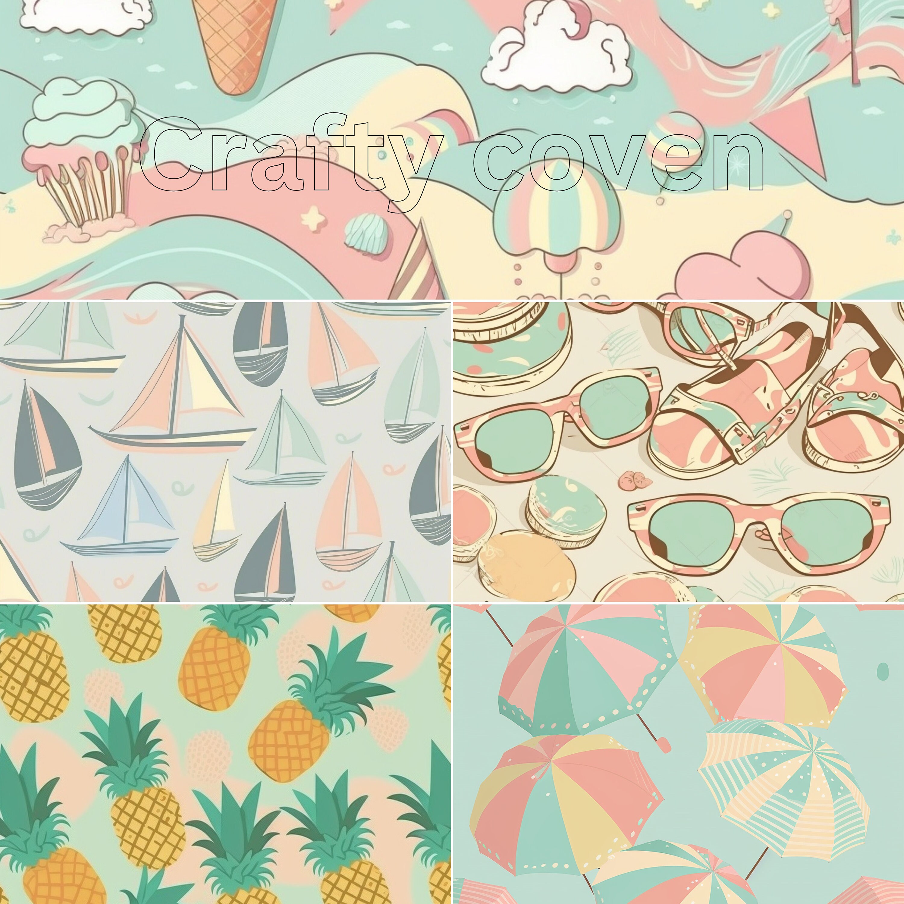 Summer Vibes Seamless Pattern. Printable Patterns, Scrapbook Paper ...