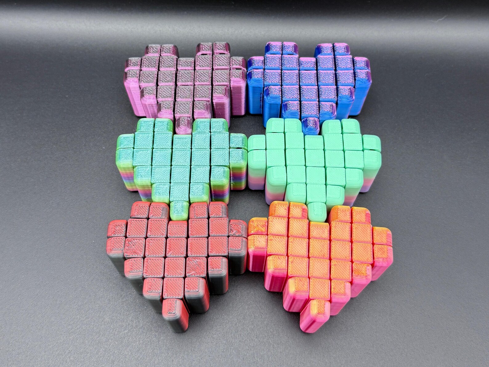 3D Printed Heart-shaped Pixel Fidget, Valentine’s Gift Basket Idea or ...
