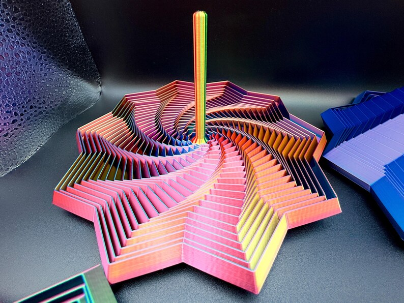 3D Printed Expanding Star Fidget With Handle, Custom Colors - Etsy