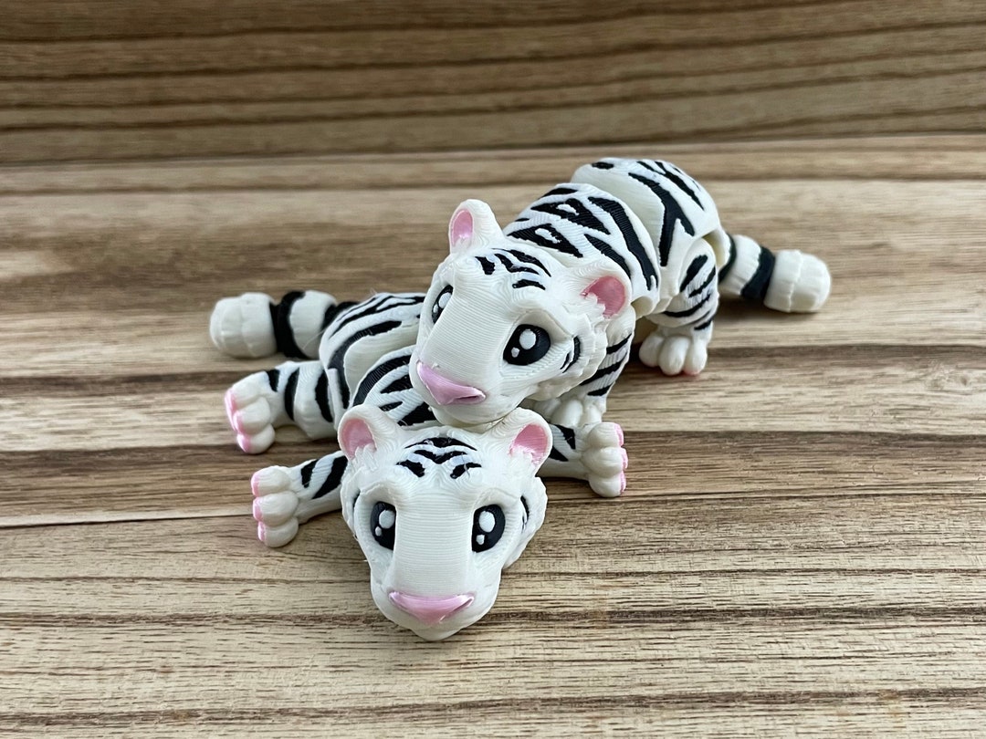 Cute 3D Printed Tiger | Flexible Fidget for ADHD Autism | Pretend Play ...