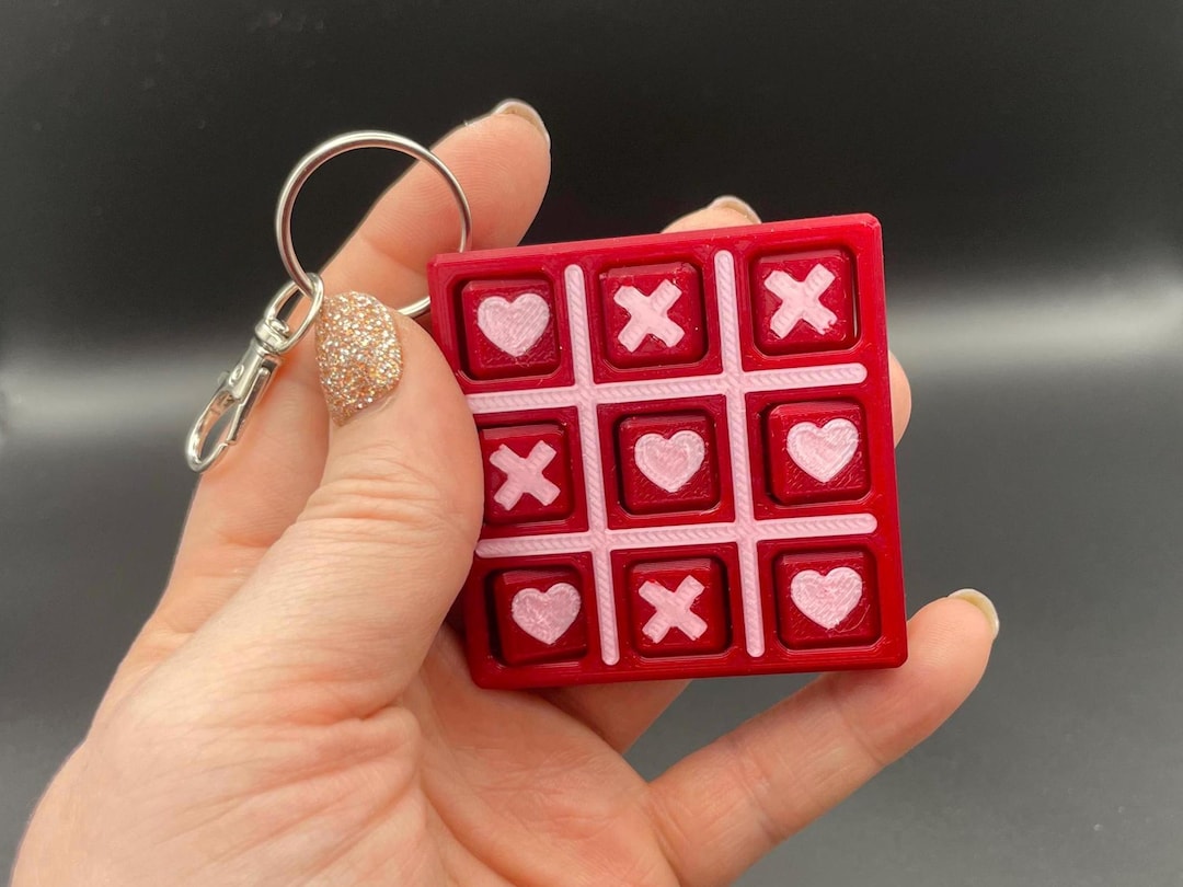 3D Printed Tic Tac Toe Hearts Game Custom Colors | Flexible Sensory ...