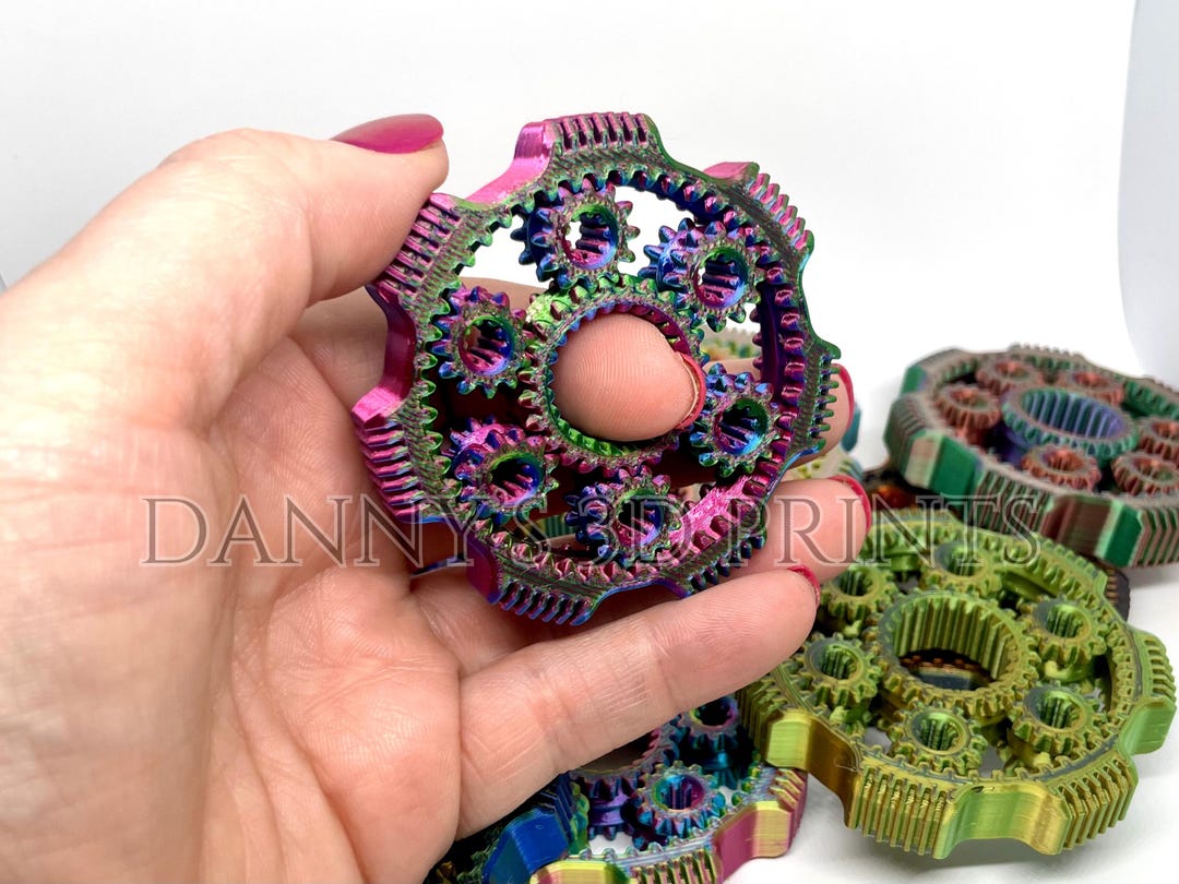 Buy Gear Spinner Textured Fidget Toy 3D Printed for ADHD or Stress Play ...