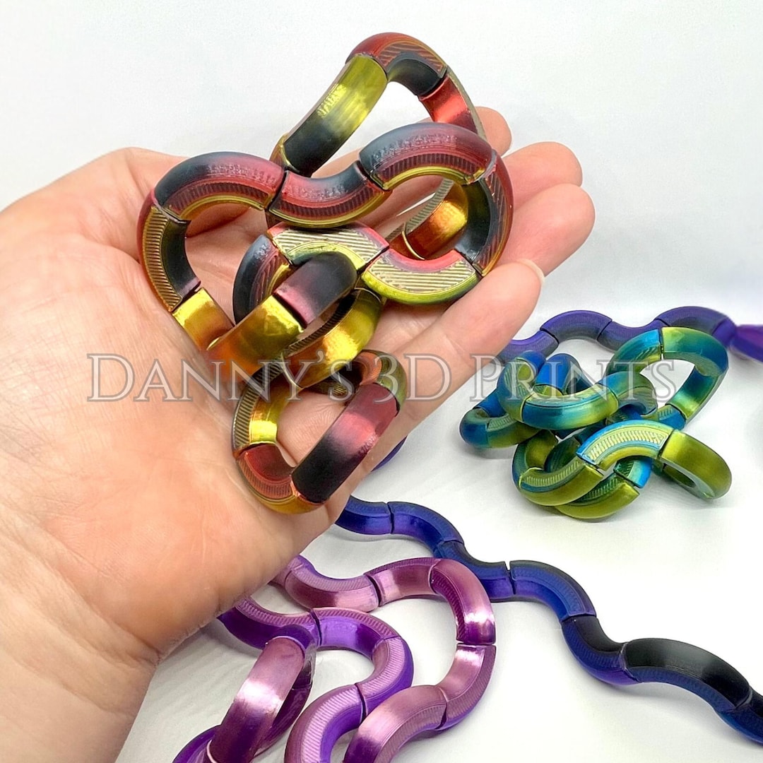3D Printed Fidget Infinity Rope Custom Color | Flexible Sensory Desk ...