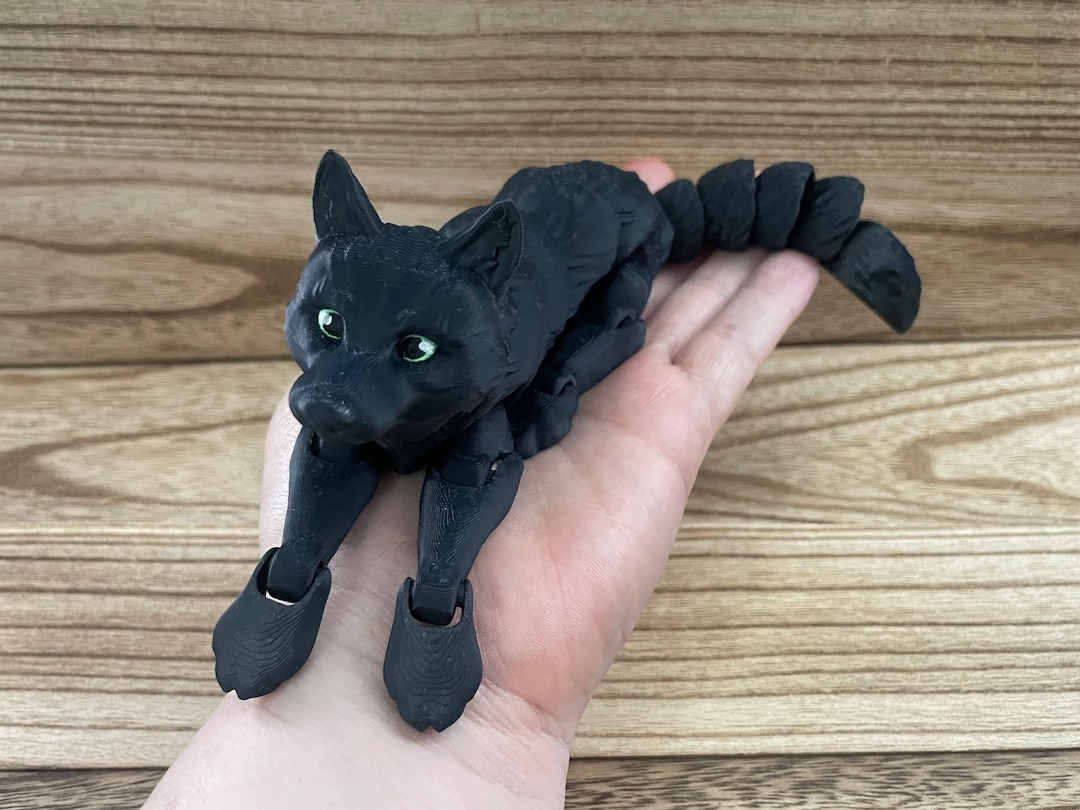 3D Printed Black Wolf With Custom Color Handpainted Eyes - Etsy UK