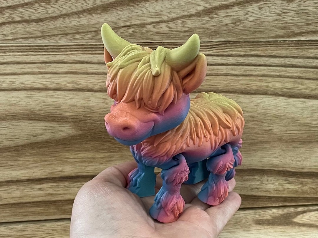 3D Printed Highland Cow | Flexible Articulated Animal | Farm and ...