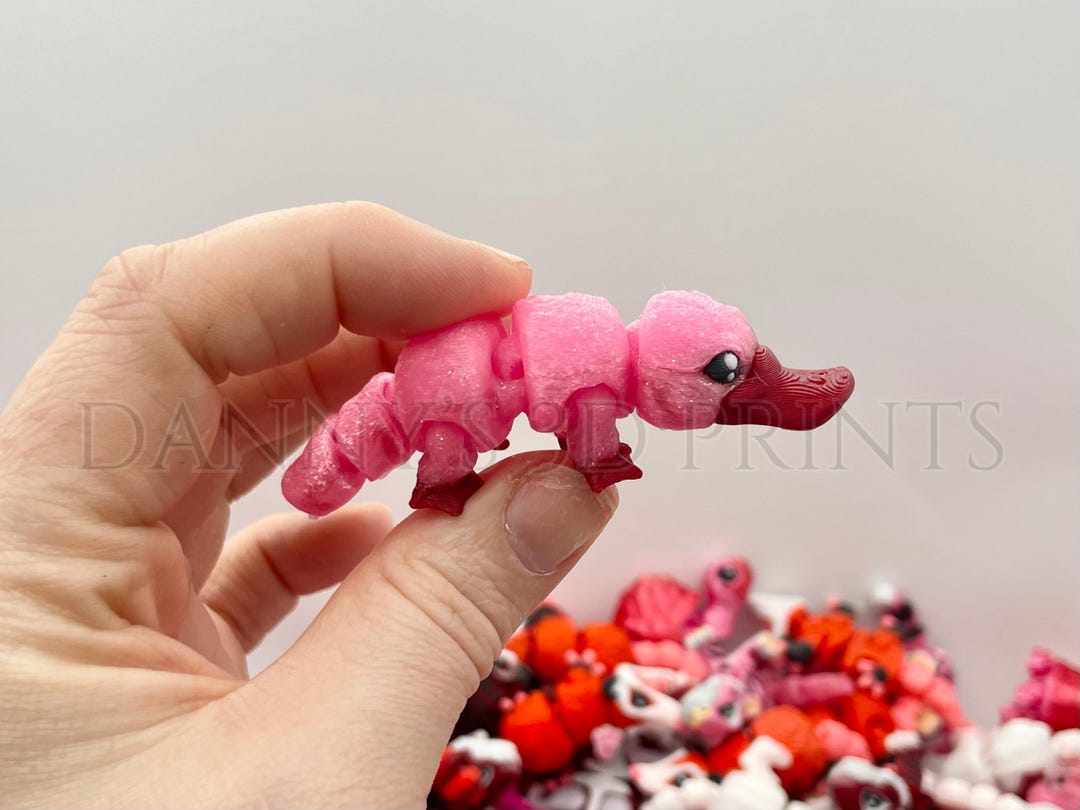 Cute Mini Platypus Valentine's Day Palm Pets, 3D Printed Miniature ...