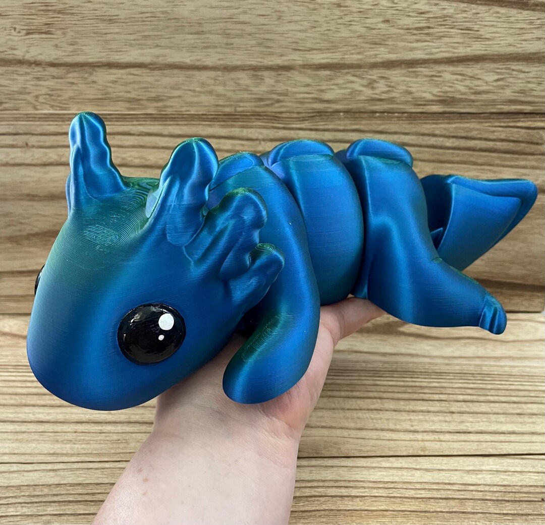 Jumbo 3D Printed Axolotl 12” Custom Color Iridescent Dual or Tri-color ...