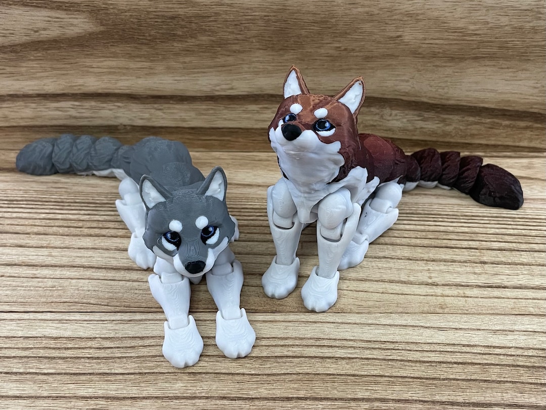 3D Printed Wolf | Flexible Articulated Animal | Wilderness Forest Decor ...