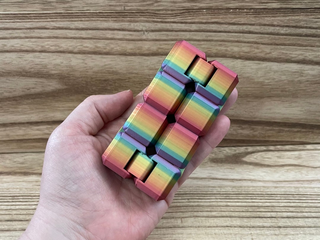 3D Printed Jumbo Fidget Infinity Cube Custom Color | Flexible Sensory ...