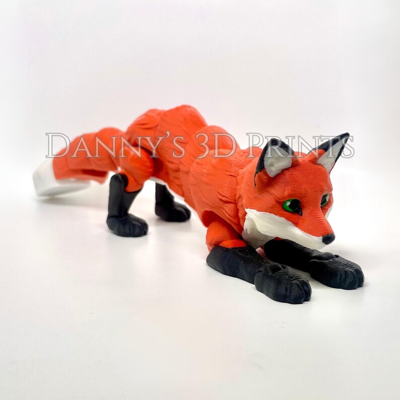 3D Printed Fox | Realistic Fox Figurine | Flexible Articulated Animal ...