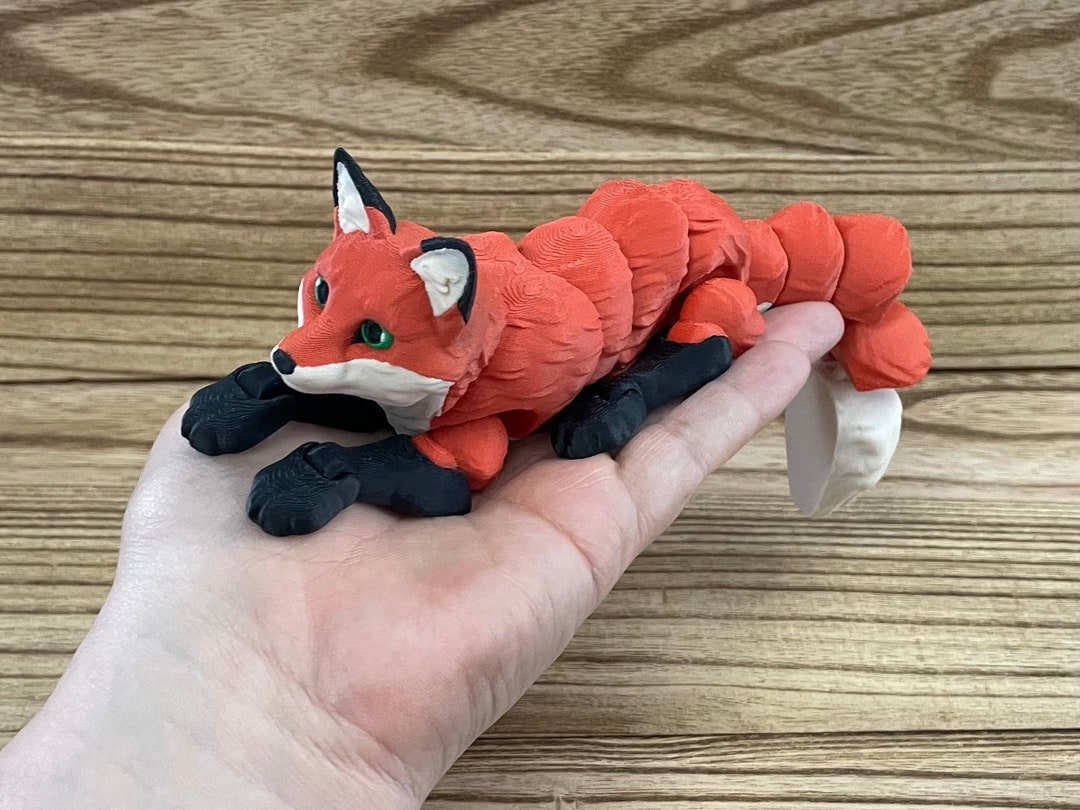 3D Printed Fox | Realistic Fox Figurine | Flexible Articulated Animal ...