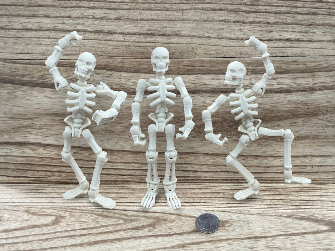 Dancing Skeletons 3D Printed | Flexible Joints for Posing | Halloween ...