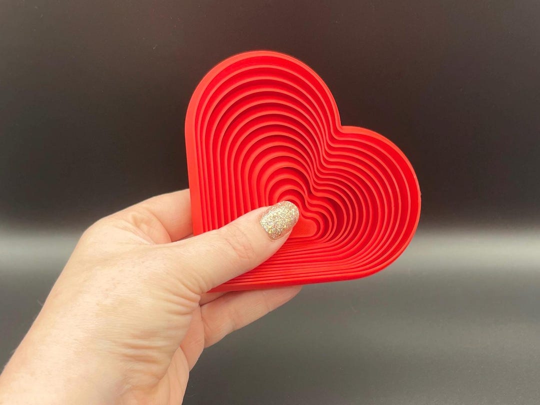 Heart Fractal Fidget, 3D Printed Flexible Sensory Toy, ADHD Autism ...