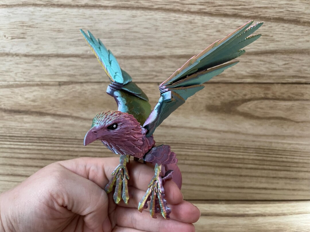 3D Printed Bald Eagle, Flexi Bird Custom Color, Flexible Articulated ...