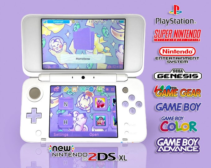 New Nintendo 2DS XL lavender Fully Loaded Retro Handheld Game Console ...