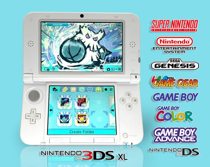 Nintendo 3DS XL white Fully Loaded Retro Handheld Game Console - Etsy