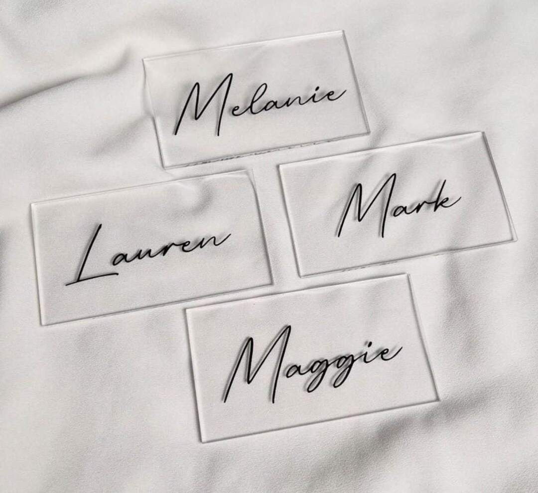 Personalised Acrylic Name Place Cards Guest Place Cards Name Tag Event ...