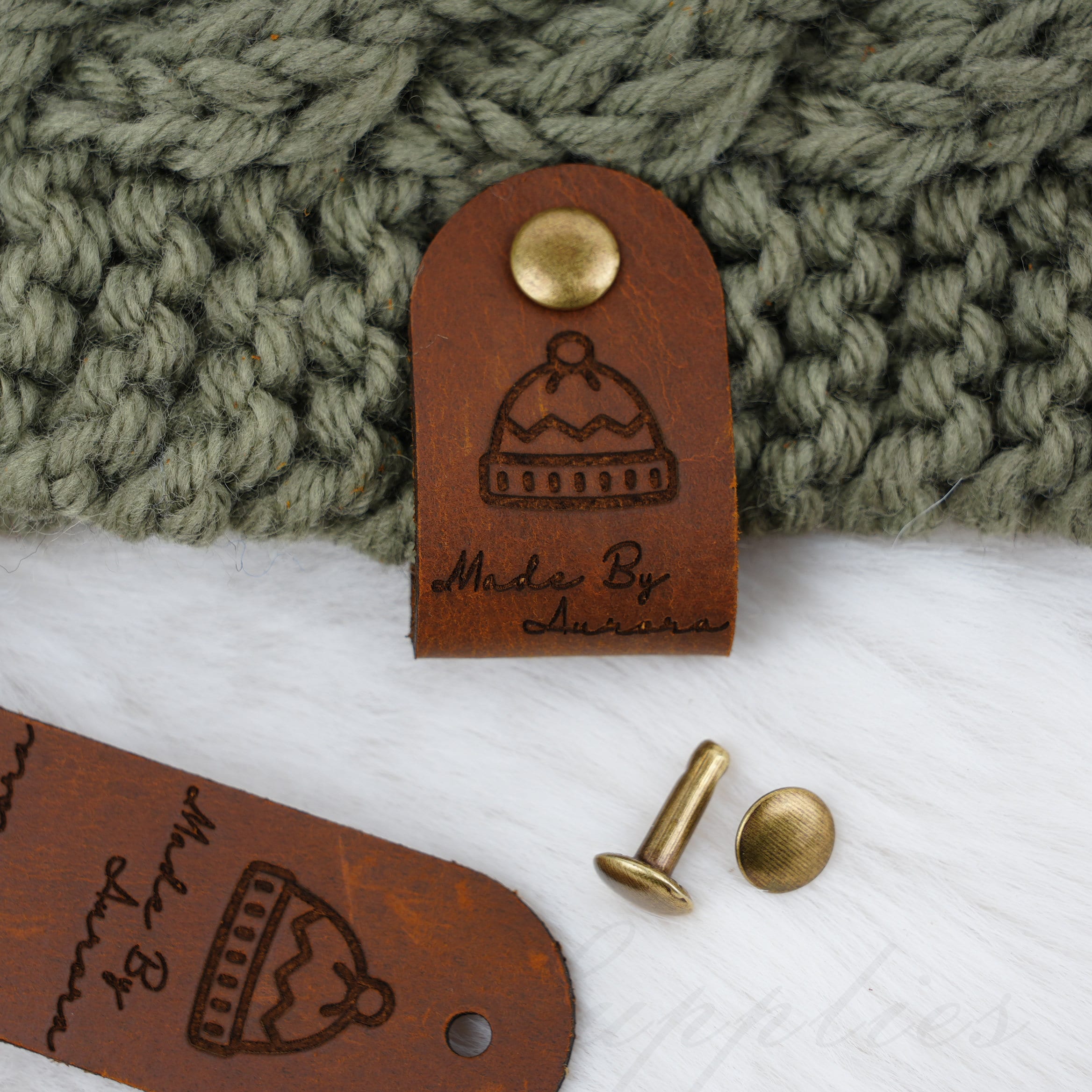 Custom Icon/text/font Leather Labels,personalized Leather Tags for Hats ...