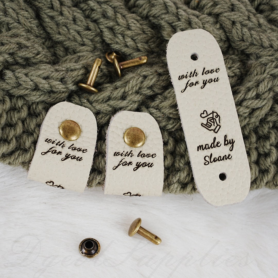 Custom Project Tags Personalized Leather Labels For Crochet & Knitting ...