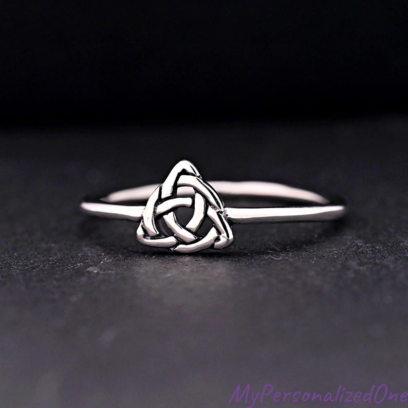 Simple Triangle Celtic Triquetra Knot Ring, Solid 925 Sterling Silver ...