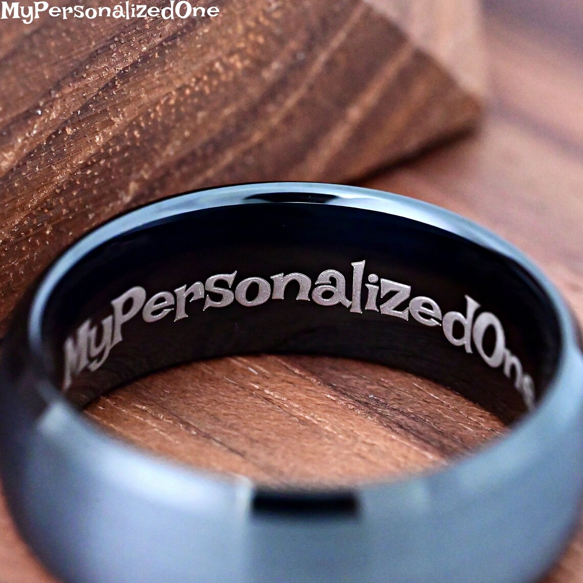 Black Tungsten Wedding Band Space Galaxy Nebula Sparkling Blue Opal ...