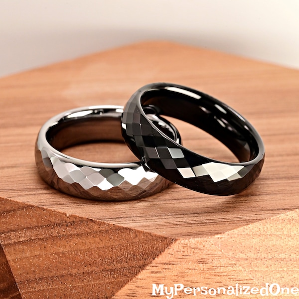 Faceted Wedding Ring - Etsy