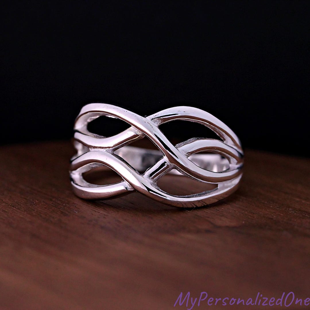 Criss Cross Multiple Infinity Knot Ring, 925 Sterling Silver ...