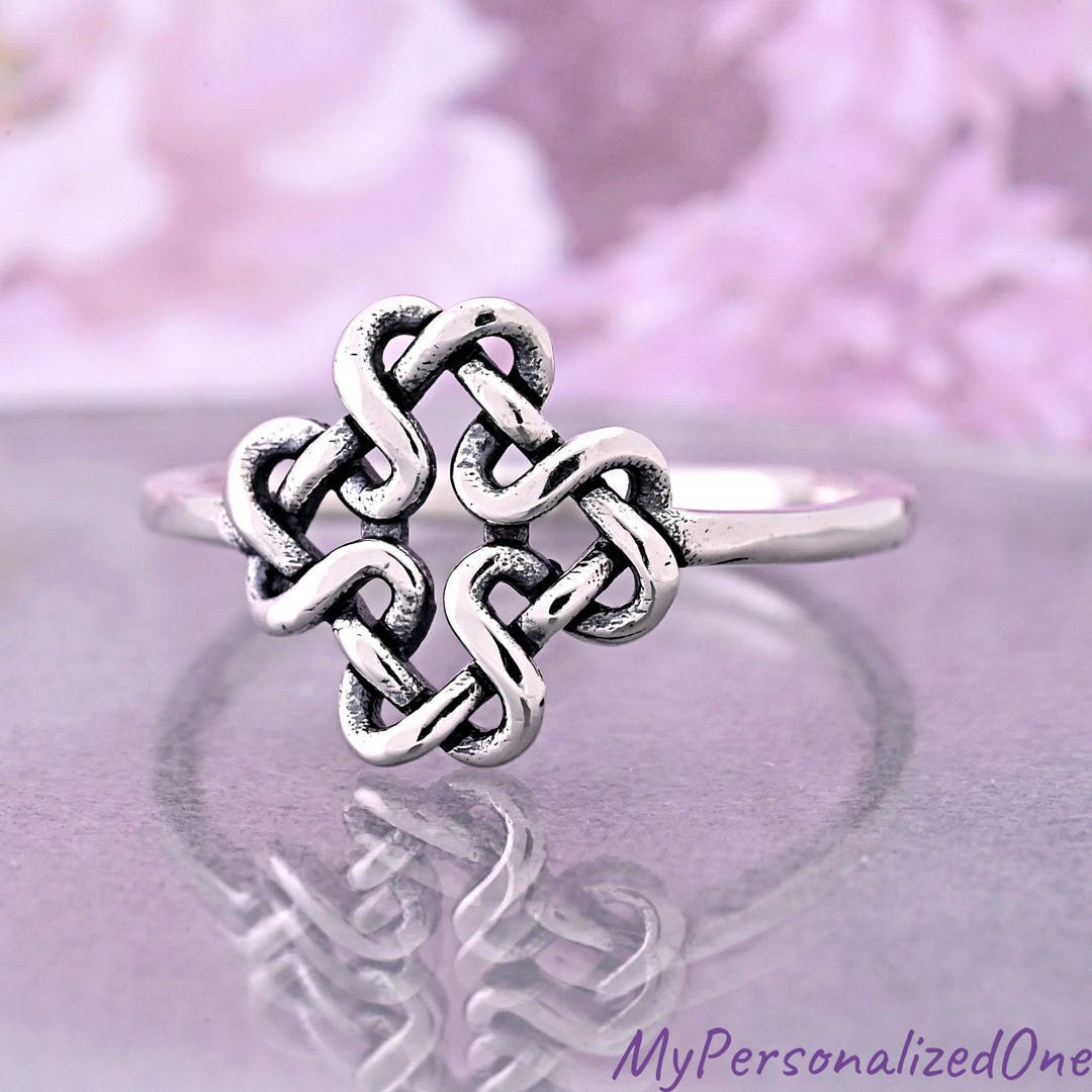 Celtic Endless Knot Inspired Ring, Solid 925 Sterling Silver, Custom ...