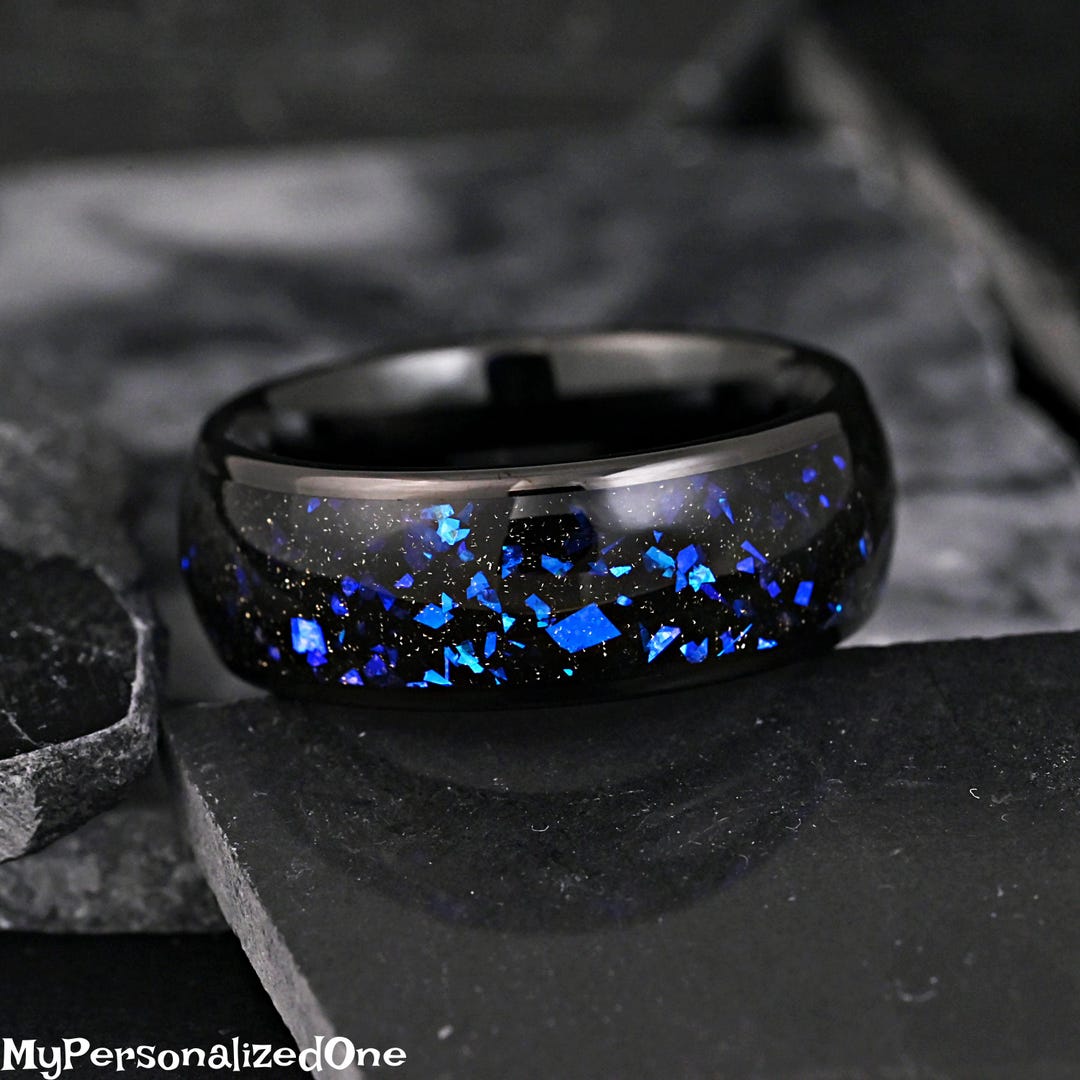 Outer Space Inspired Galaxy Nebula Sparkling Blue Opal Abalone Wedding ...