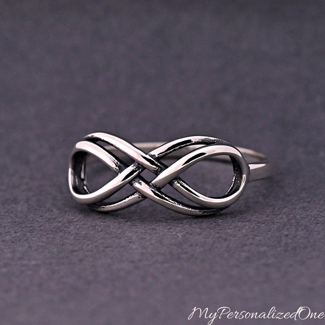 Double Infinity Symbol Promise Ring, Solid 925 Sterling Silver ...