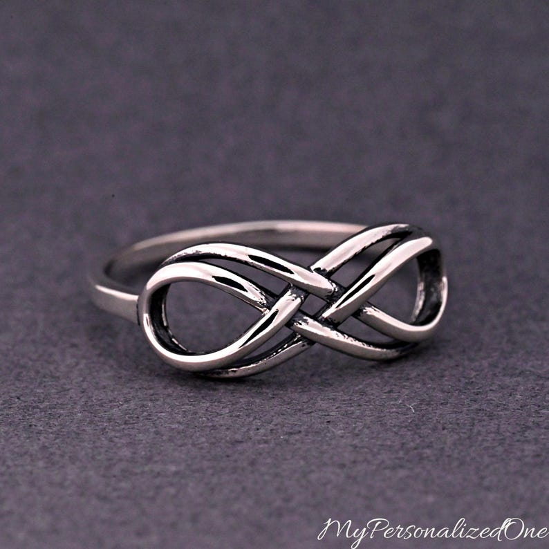 Double Infinity Symbol Promise Ring, Solid 925 Sterling Silver ...